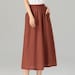 Weekend Getaways, Rust Red Linen Skirt, Linen Midi Skirt, A Line Skirt ...
