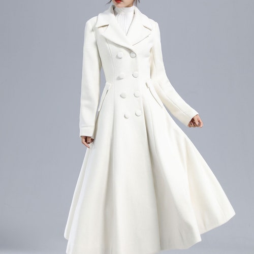 Long White Wool Princess Coat Winter Wedding Coat Victorian - Etsy