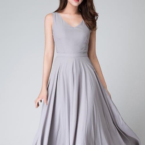 Gray Linen Dress for Women Summer Dress Prom Dress Party - Etsy Sweden Gray Linen Dress for Women Summer Dress Prom Dress Party - Etsy Sweden