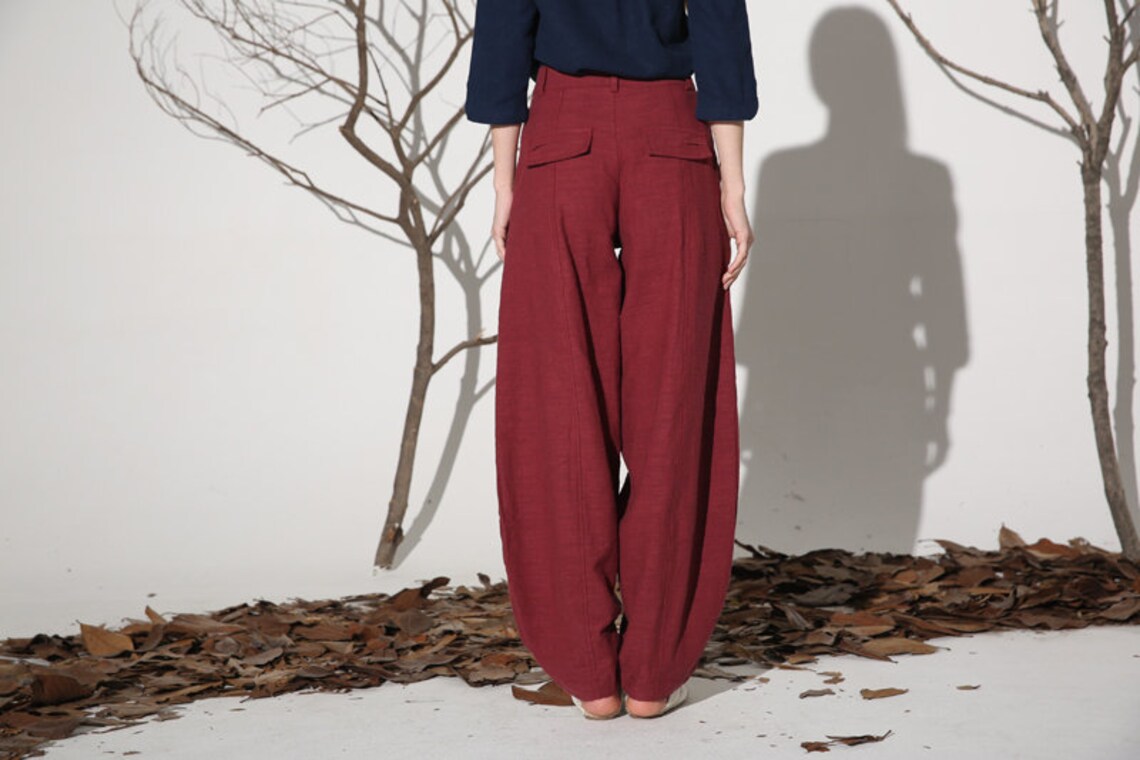 Red Linen Pants Women Linen Pants Womens Pants With Pockets - Etsy