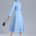 Double Breasted Wool Coat, Light Blue Wool Coat, Warm Winter Wool Coat ...