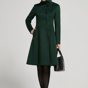 Emerald Green Coat, Vintage Inspired Classic Wool Coat, Winter Coat ...