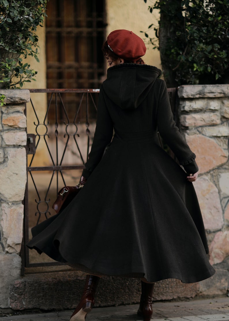 Long Wool Princess Coat Hooded Wool Coat Winter Coat Women - Etsy