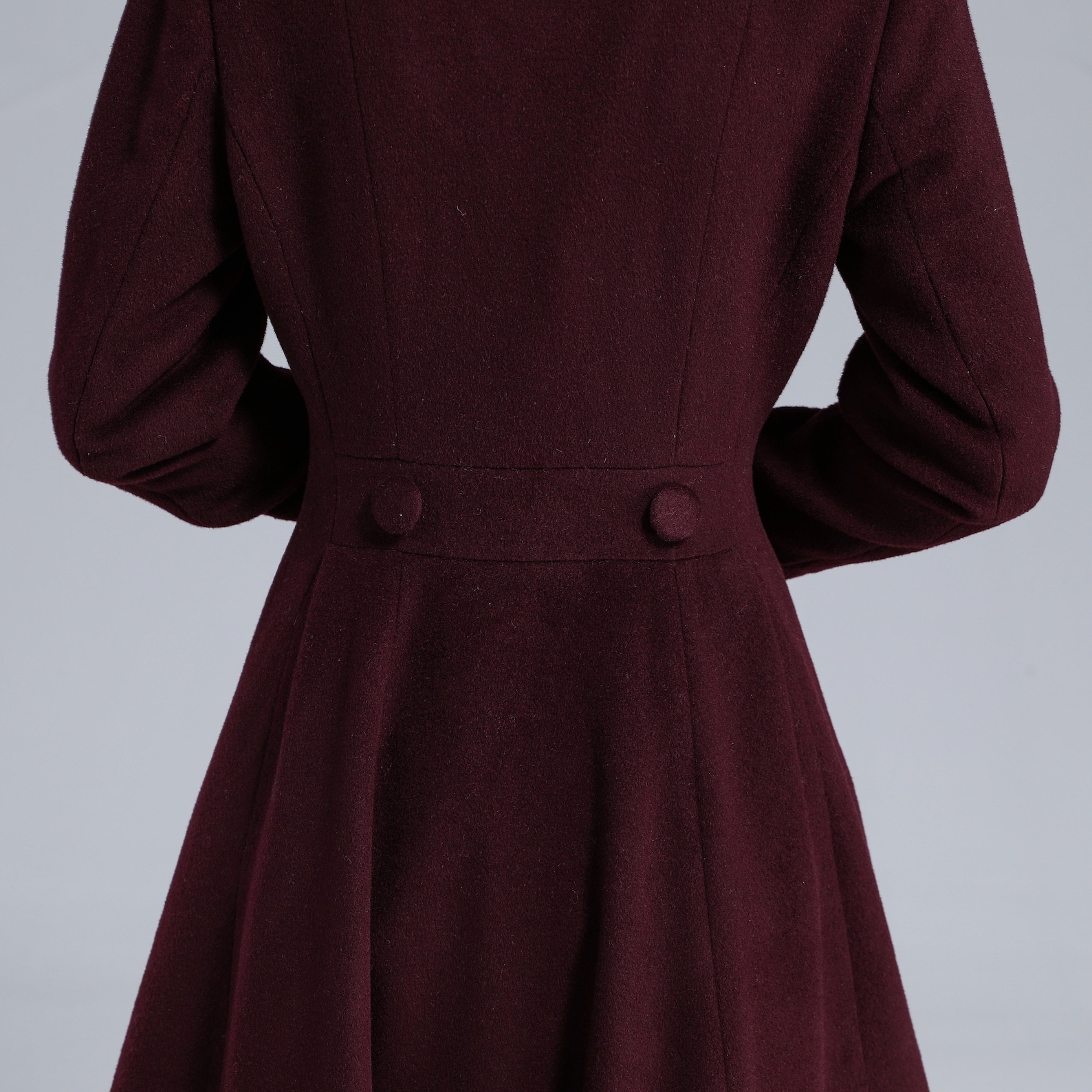 Burgundy Wool Coat 1950s Long Wool Princess Coat Wool Trench - Etsy