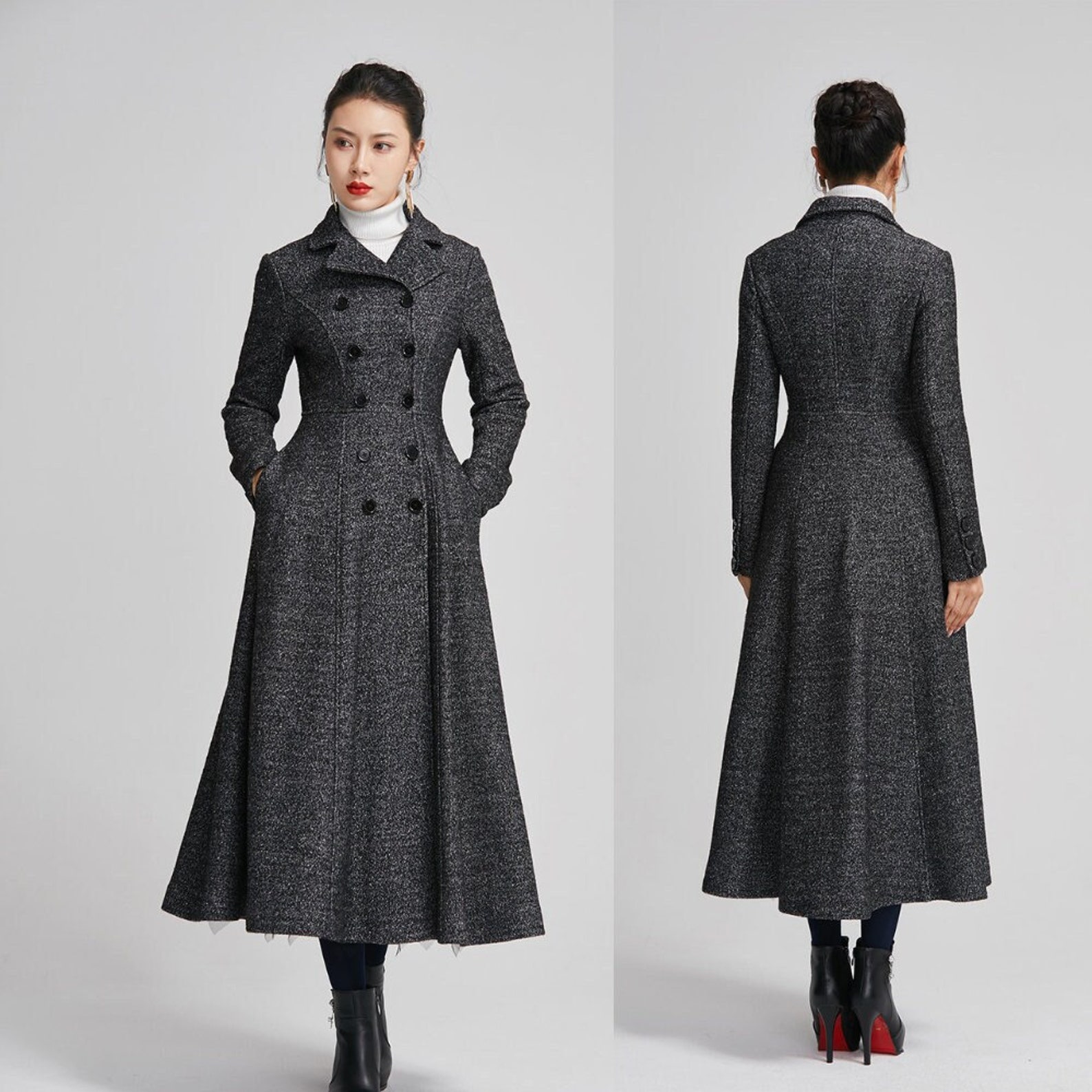 Wool Coat Women Long Wool Coat Black Coat Women Winter Coat - Etsy