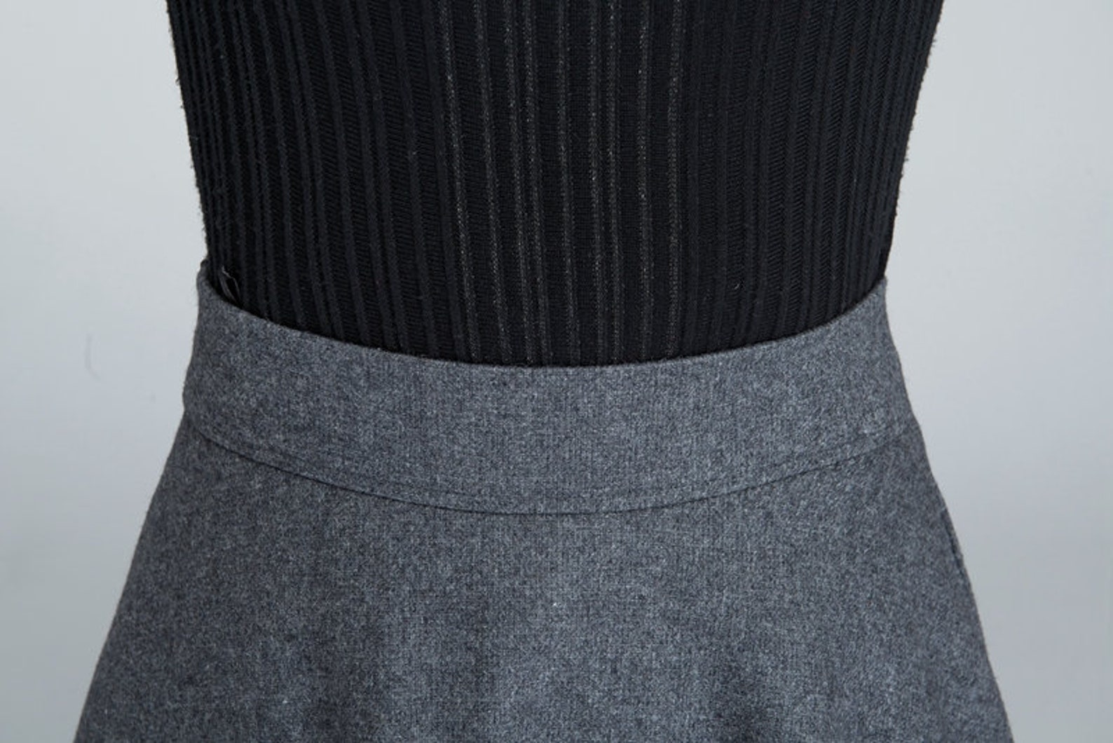 Long Wool Skirt Dark Grey Skirt Gray Wool Skirt Warm Winter Etsy