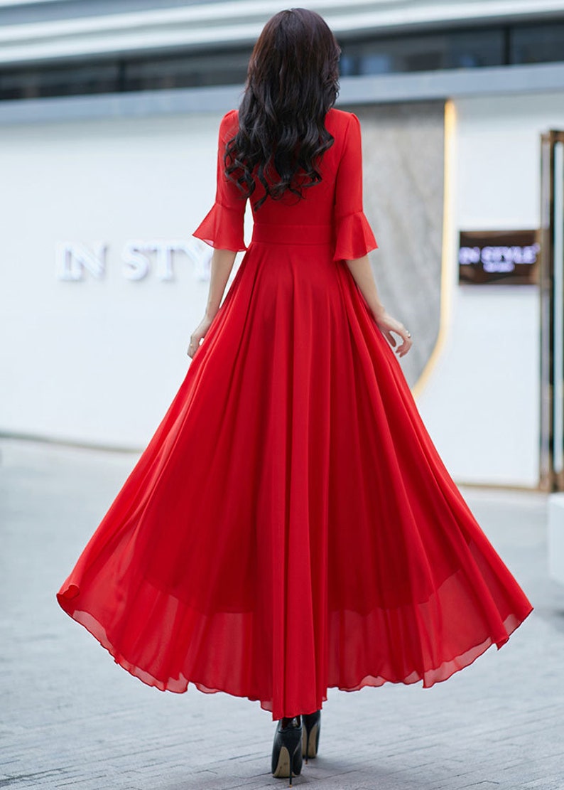 Women's Chiffon Dress A Line Summer Chiffon Dress - Etsy