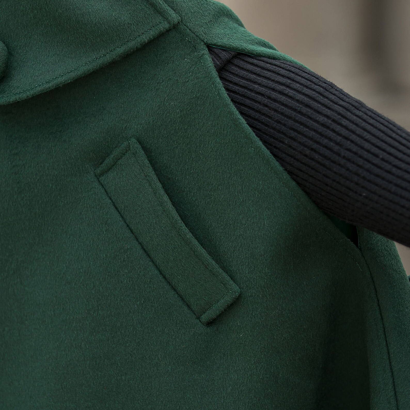Green Hooded Wool Cape Coat Women Winter Wool Cloak Coat With - Etsy
