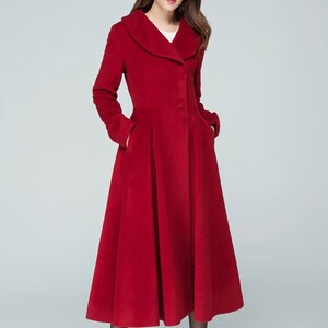 Red Wool Coat, Princess Coat, Winter Coat, Red Coat, Long Wool Coat ...