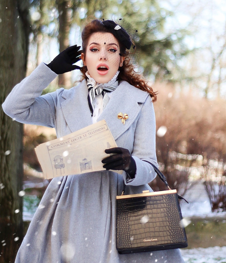 Wool Coat Gray Coat Wool Princess Coat 1950s Vintage - Etsy