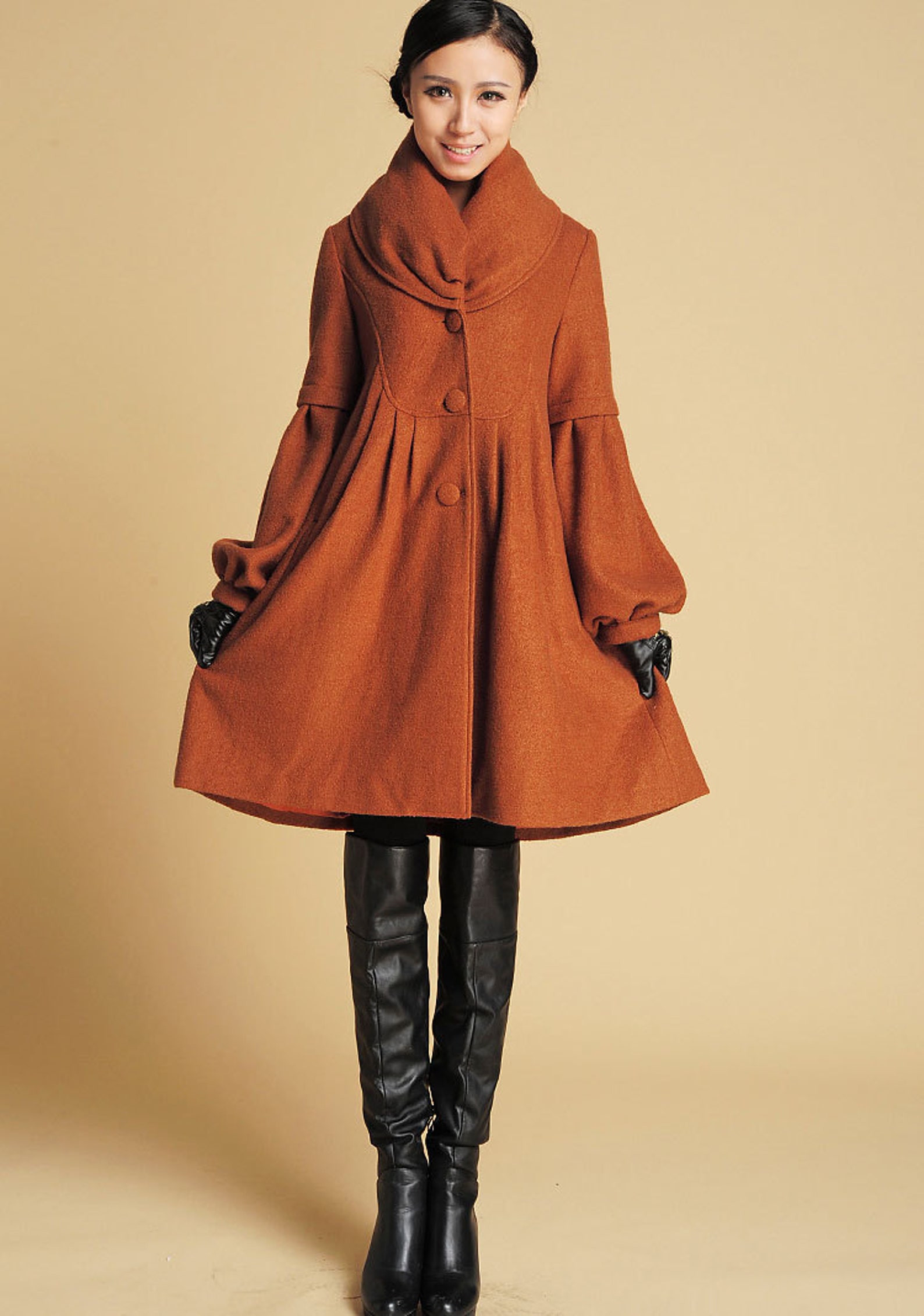 Vintage Inspired Wool Coat Winter Coat Womens Winter Etsy