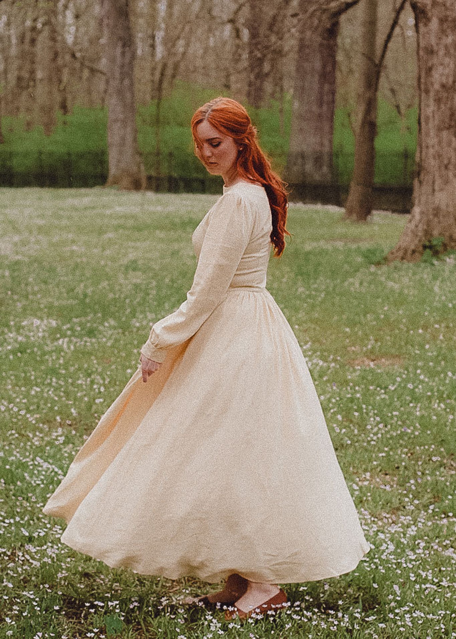 Beige Linen Dress Long Sleeve Linen Maxi Dress Womens Linen - Etsy