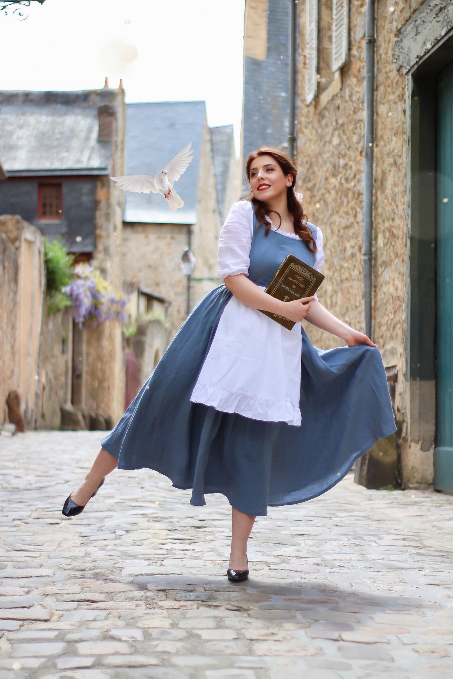 Princess Dress Women, Blue Dress Costume, Custom Spring Womens Pleated ...