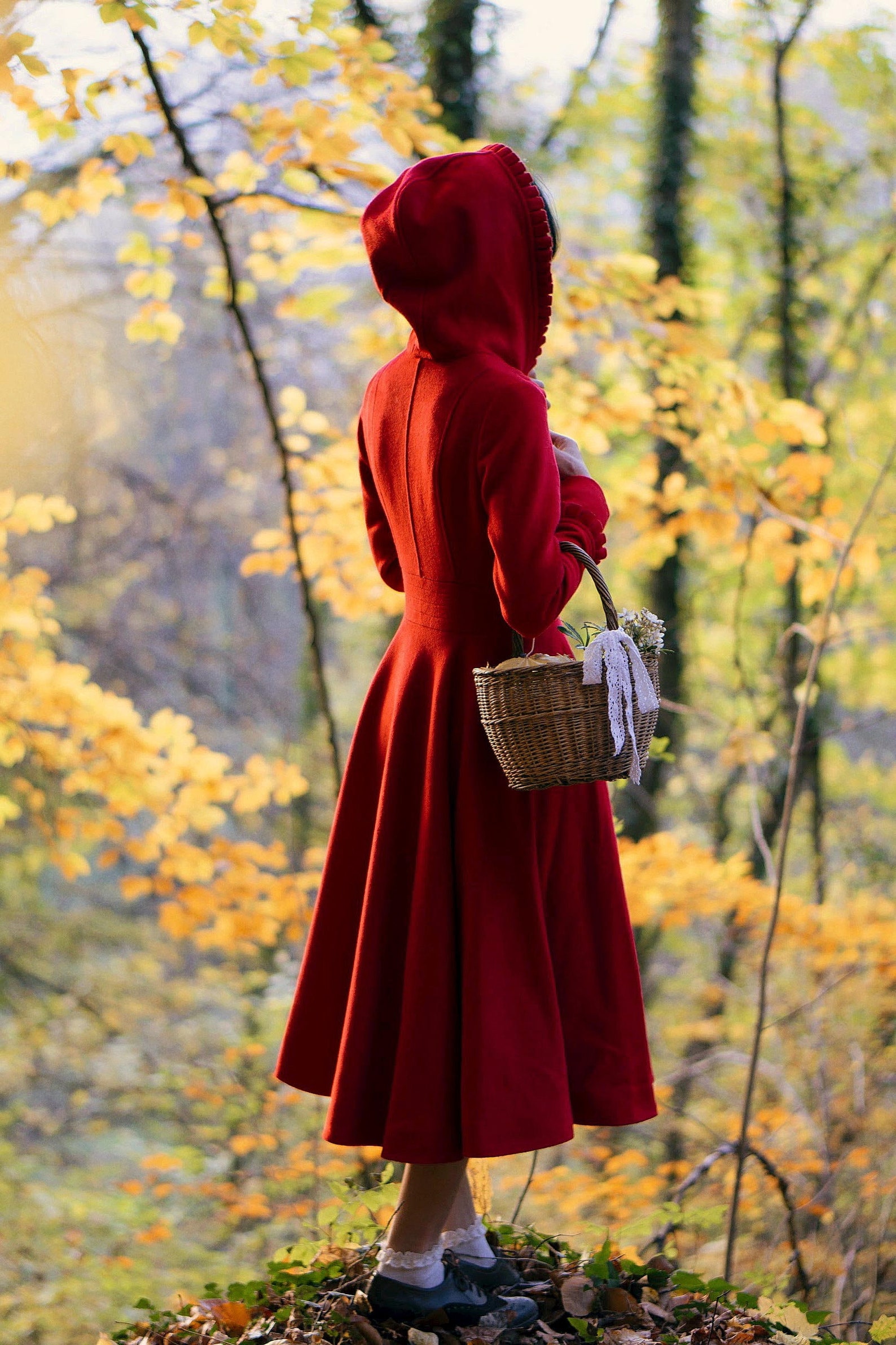 A Little Red Riding Hood Wool Coat Long Wool Coat Vintage | Etsy