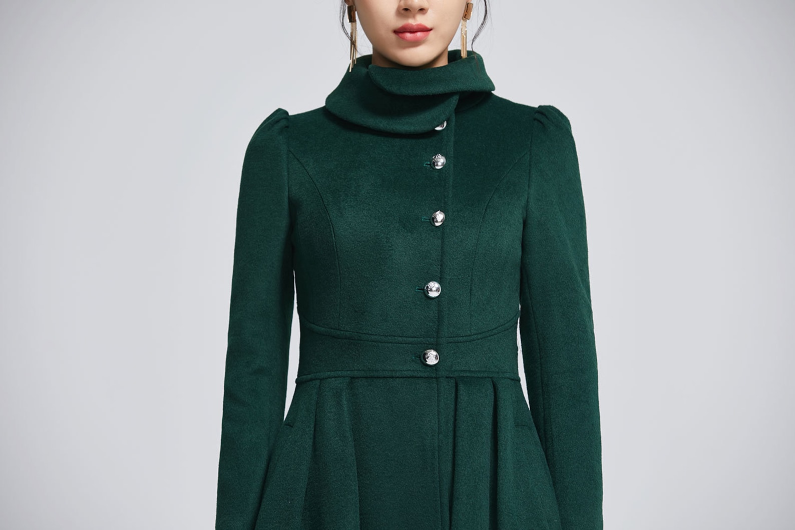 Princess Wool Coat, Button Coat, Fit and Flare Coat, Elegant Coat ...
