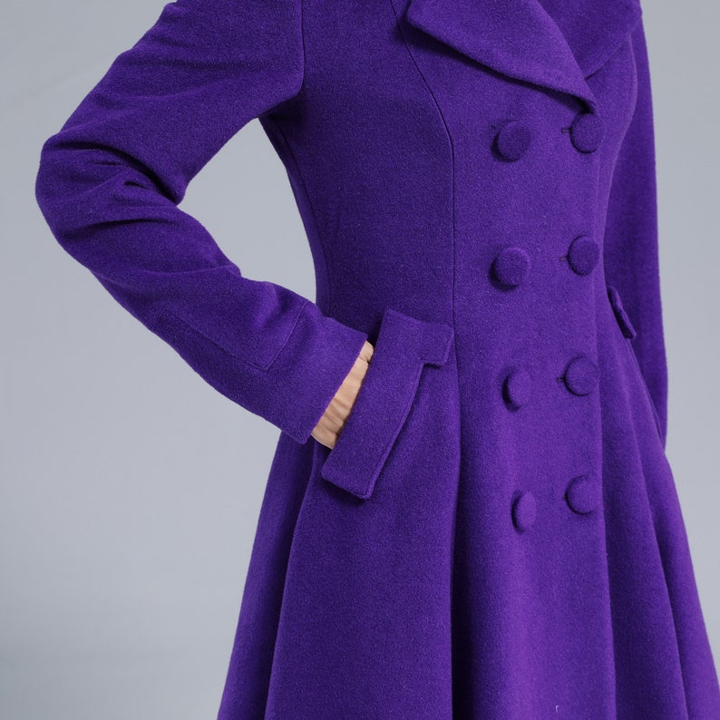 Vintage Inspired Purple Wool Trench Coat Women Princess Coat - Etsy