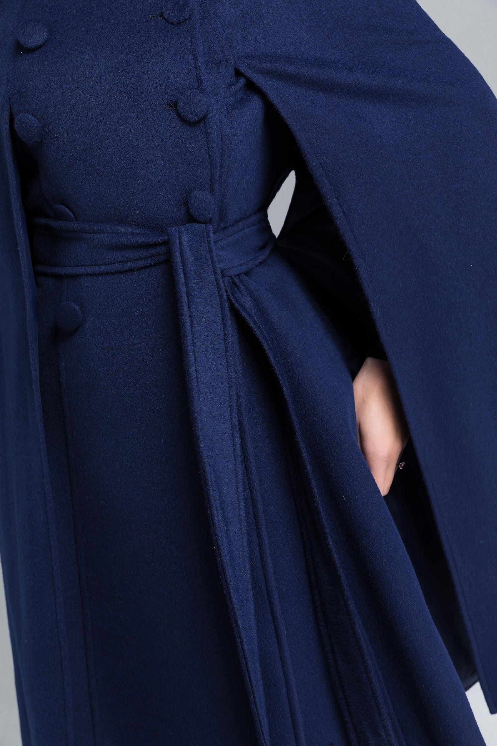 Winter Wool Cape Coat Women Long Wool Cape With Stand Collar - Etsy