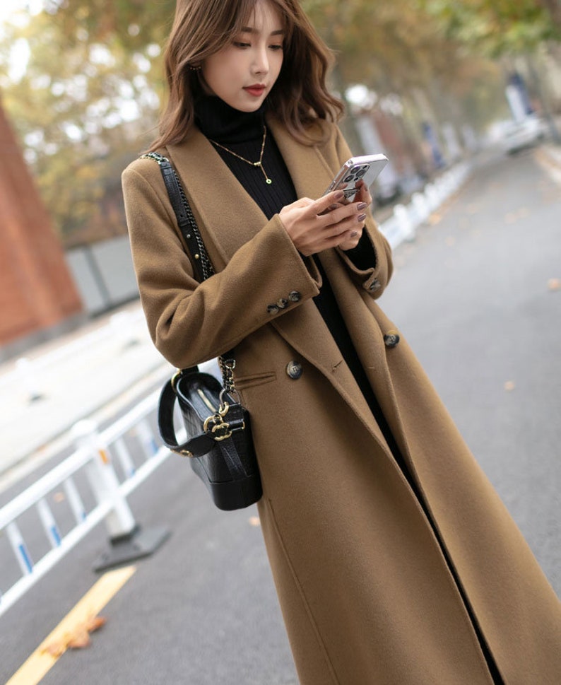 Brown Wool Coat Long Wool Coat Oversized Womens Wool Coat - Etsy