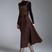 Linen Pinafore, Linen Pinafore Dress, Brown Linen Midi Dress, Women's ...