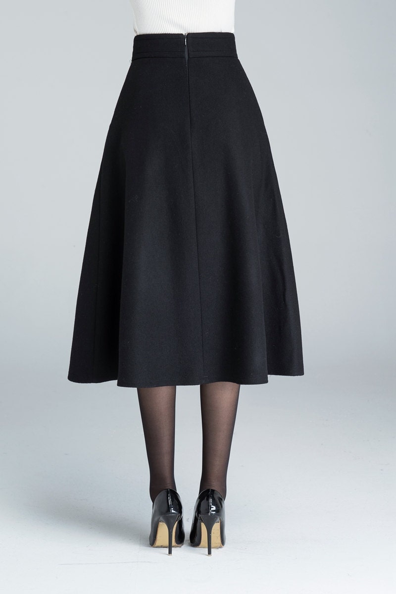 A Line Midi Skirt Midi Wool Skirt Wool Skirt Woman Skirt Etsy Uk