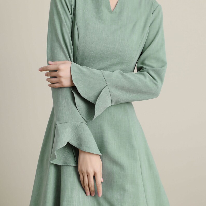 Women's Spring Summer Swing Dress Long Sleeve Dress Midi - Etsy