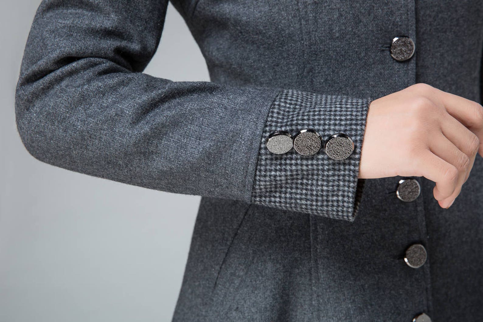 Warm Winter Coat Dark Gray Coat Wool Coat Button Coat Fit - Etsy