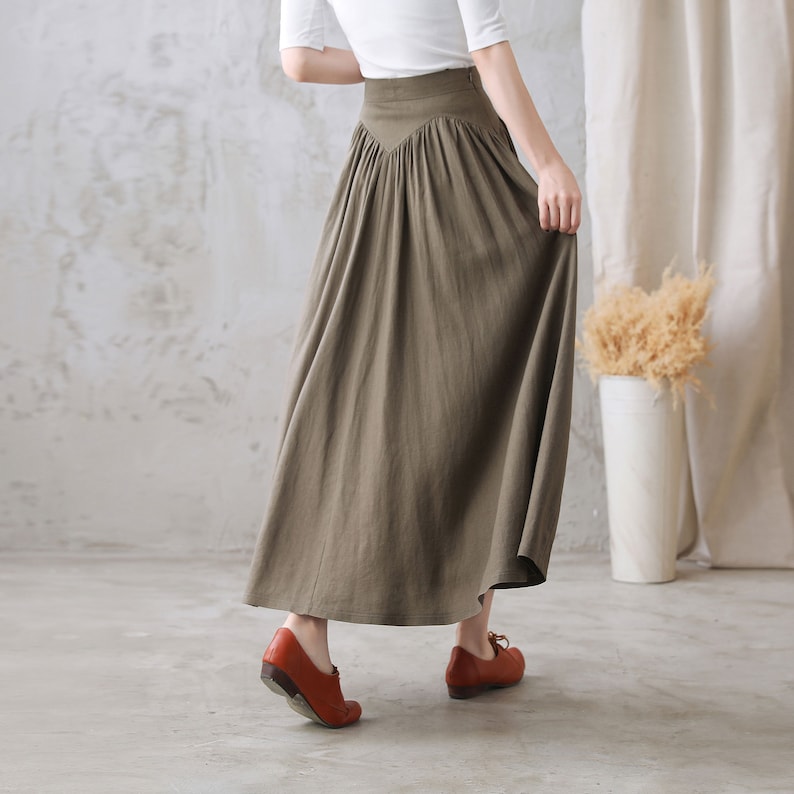 Long Linen Skirt, Swing A Line Linen Maxi Skirt, Women Linen Skirt ...