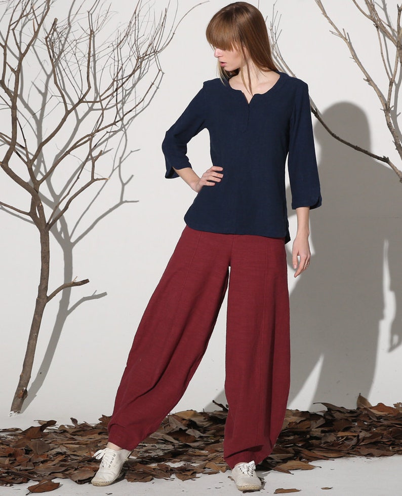 Red Linen Pants Women Linen Pants Womens Pants With Pockets - Etsy