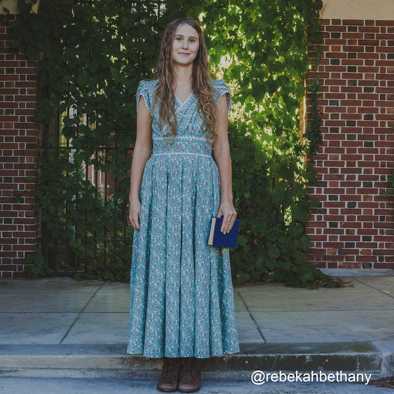 Empire waist Linen maxi Cottagecore dress Modest Linen dress | Etsy