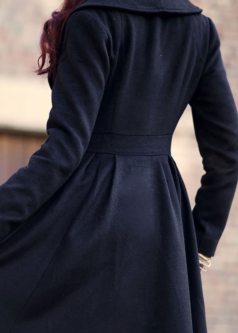 Wool Coat Black Wool Princess Coat Women's Long Wool - Etsy