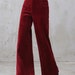 Red Corduroy Pants, Wide Leg Pants for Women, Long Pants, High Waist ...