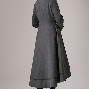 Gray Wool Coats, Long Wool Coat Women, Winter Coat, Wool Coat, Swing Coat, Belted Wool Coat ...
