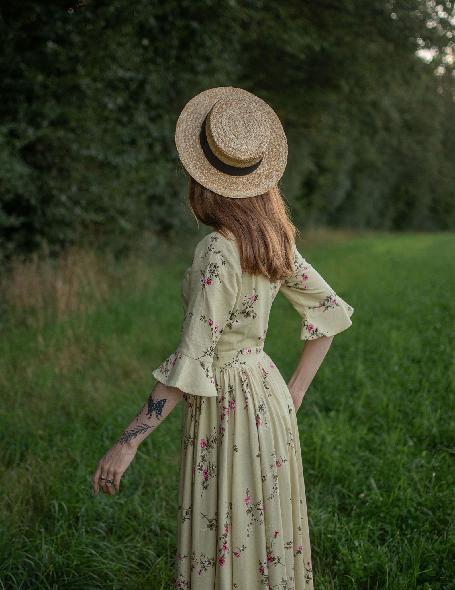 Vintage Inspired Floral Cottagecore Dress, Long Linen Dress, Prairie ...