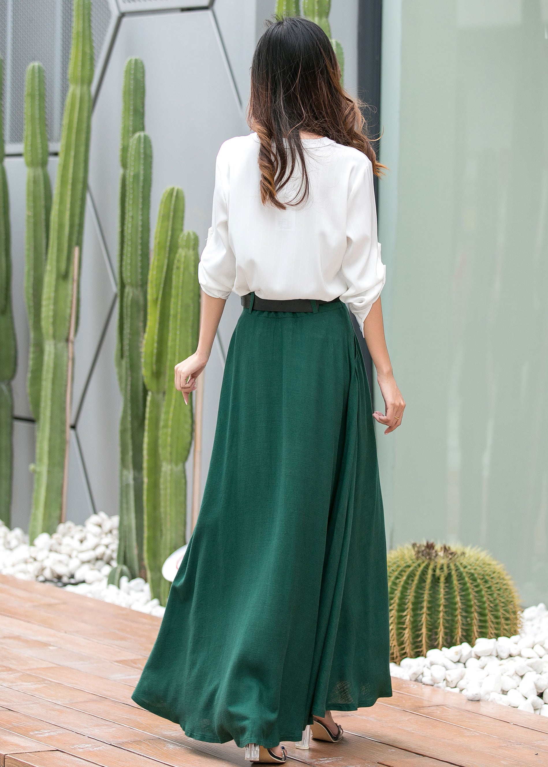 Burgundy Linen Skirt, Womens Long Linen Maxi Skirt, Plus Size Flared ...