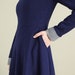 Wool Dress Blue Wool Dress Midi Dress A-line Dress Autumn - Etsy