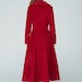 Red Wool Coat, Princess Coat, Winter Coat, Red Coat, Long Wool Coat ...