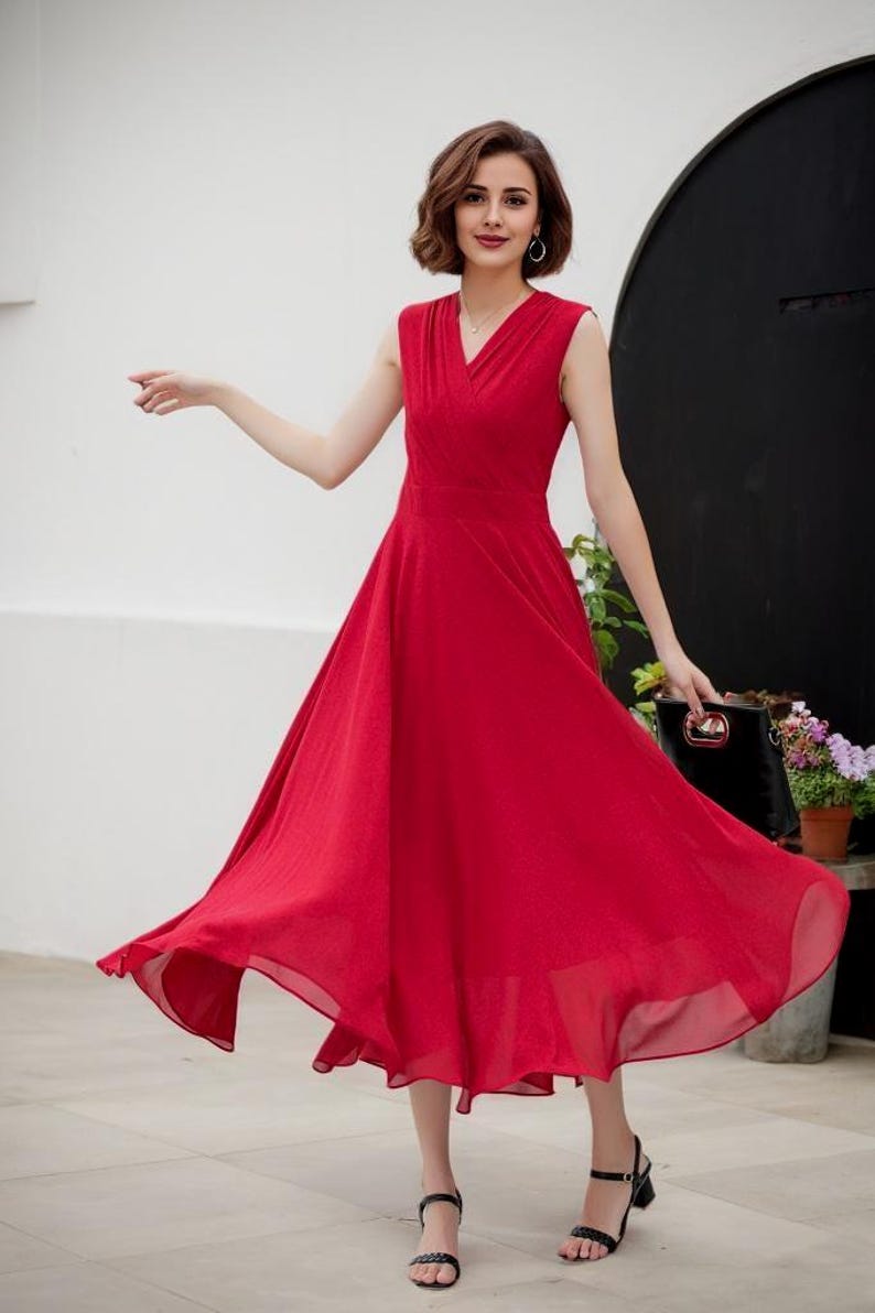 Eco-friendly Bridesmaid Dress, Sleeveless Chiffon Maxi Dress, Summer ...