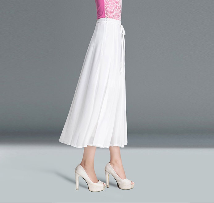 Black Chiffon Skirt, Midi A Line Pleated Chiffon Skirt Black Chiffon Skirt, Midi A Line Pleated Chiffon Skirt