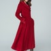 Red Wool Coat, Princess Coat, Winter Coat, Red Coat, Long Wool Coat ...