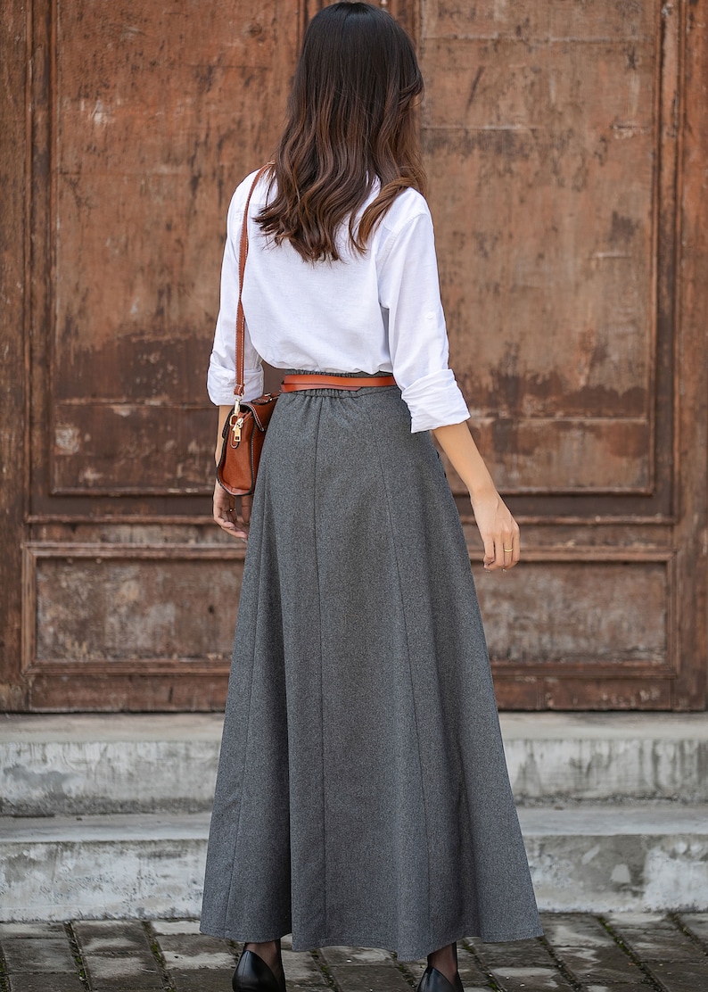 Long Wool Skirt A-line Wool Maxi Skirt Wool Skirt Women - Etsy