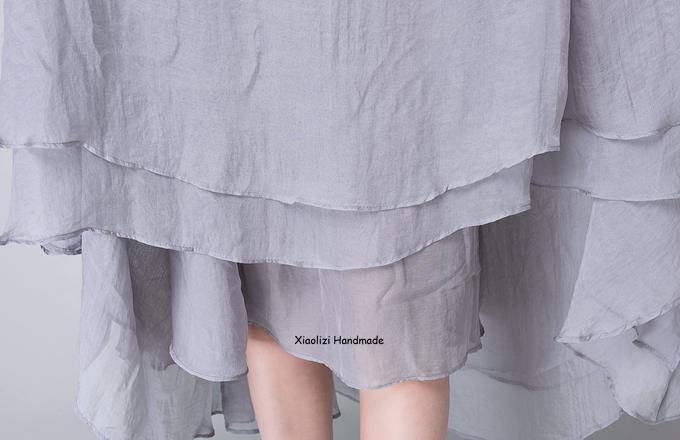 Summer Gray Swing Chiffon Skirt Long Skirts for Women High - Etsy