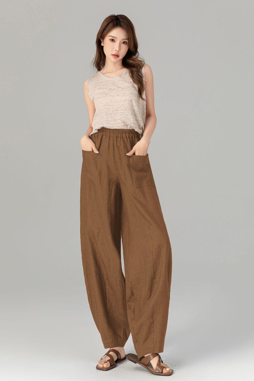 Long Linen Pants, Casual Linen Pants, Wide Leg Linen Pants, Womens ...