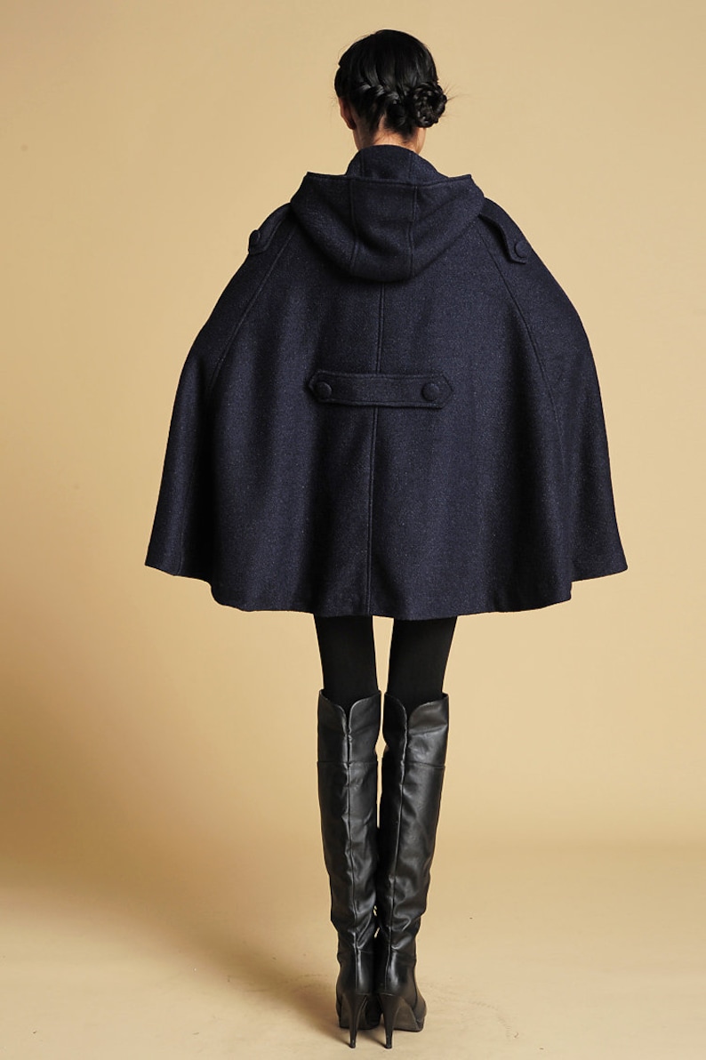 Hooded Wool Cape Coat Autumn Winter Wool Cloak Coat | Etsy