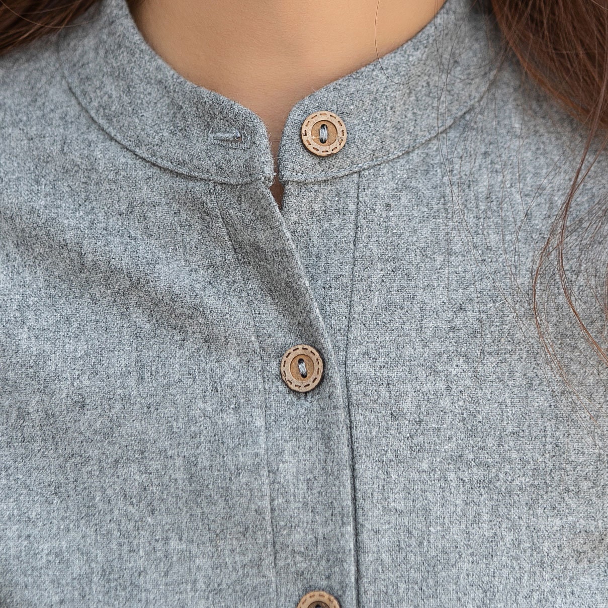 Long Sleeve Wool Dress Wool Shirt Dress Button-up Wool - Etsy UK