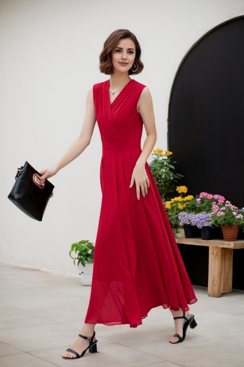 Eco-friendly Bridesmaid Dress, Sleeveless Chiffon Maxi Dress, Summer ...