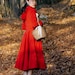 A Little Red Riding Hood Wool Coat, Long Wool Coat, Vintage Inspired ...