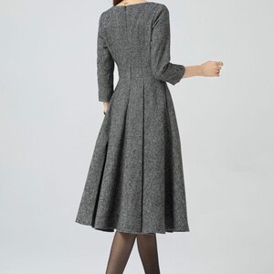Wool Dress, Midi Wool Dress, Women's Dress, Fit and Flare Dress, Swing ...