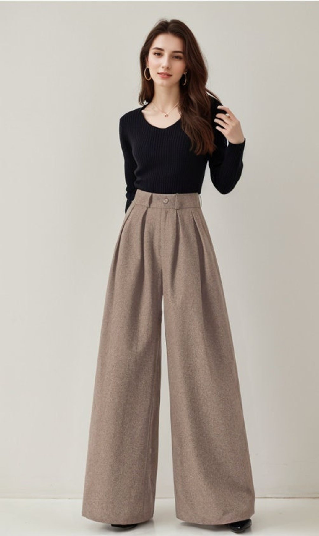Wool Pants, Wool Palazzo Pants, Winter Wool Pants Women, Wool Culotte Pants, Wool Wide Leg Pants ...