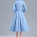 Double Breasted Wool Coat, Light Blue Wool Coat, Warm Winter Wool Coat ...