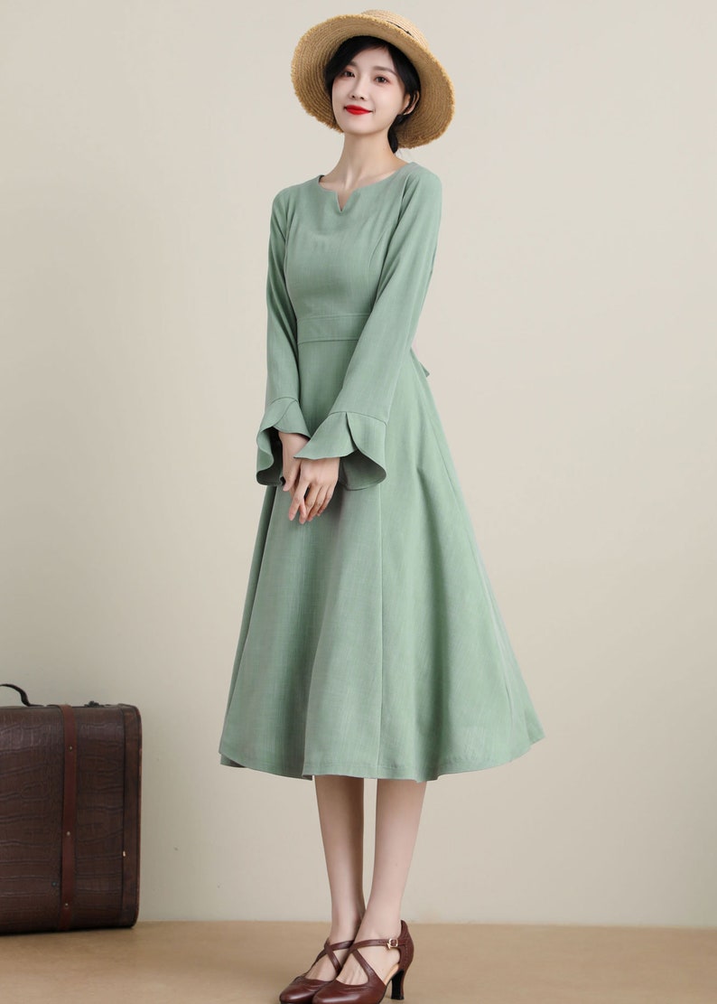 Women's Spring Summer Swing Dress Long Sleeve Dress Midi - Etsy